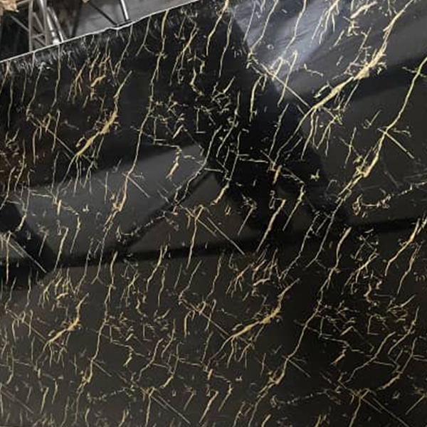 Marble Wall Sheet | Black Marble Design with Gold Pattern - No:1 ...